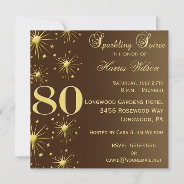 80th Birthday Invitations | Zazzle
