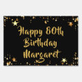 80th Birthday Modern Black and Gold Stars Sign | Zazzle