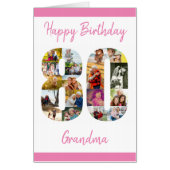 80th Birthday Number 80 Photo Collage Personalized Card | Zazzle