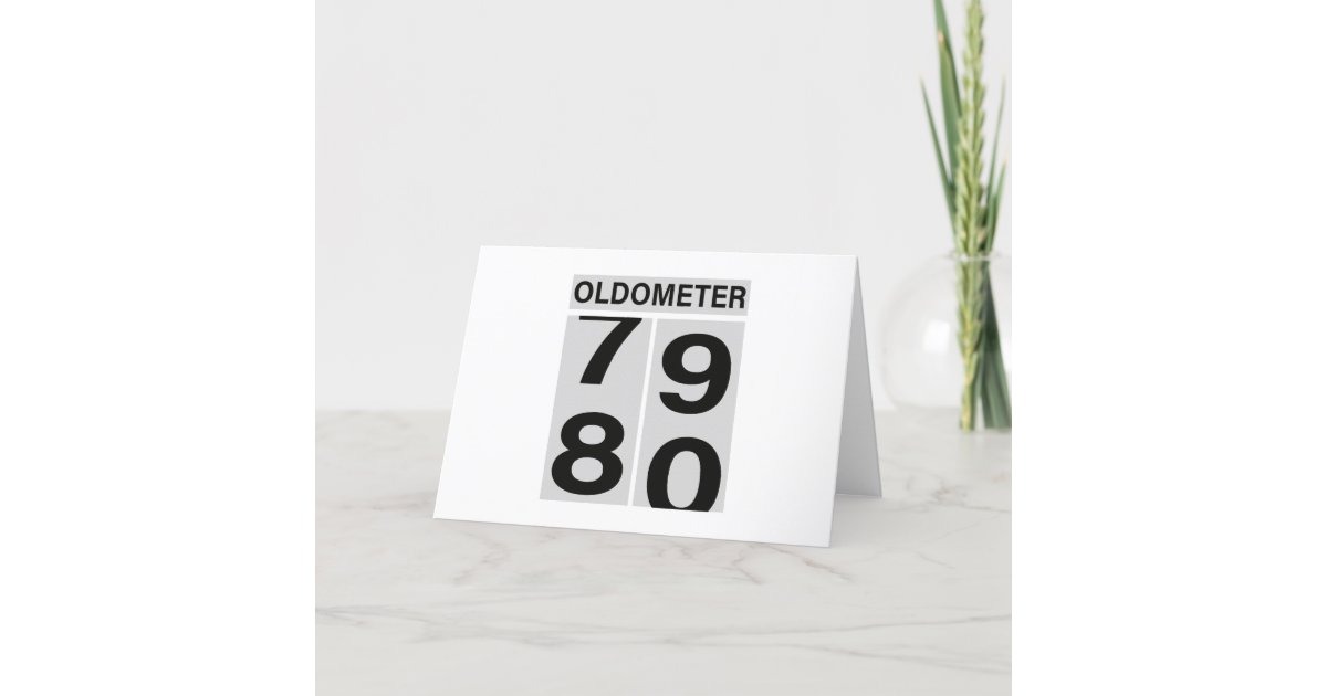80th Birthday Oldometer Thank You Card | Zazzle
