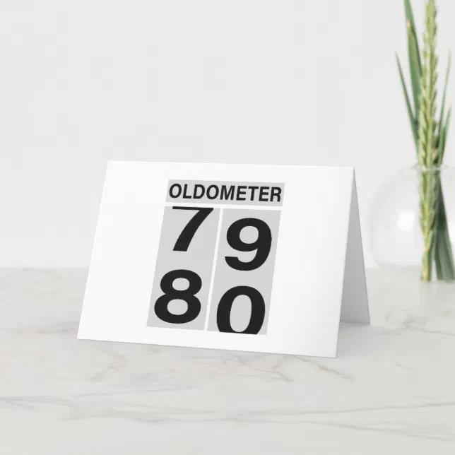 80th Birthday Oldometer Thank You Card | Zazzle