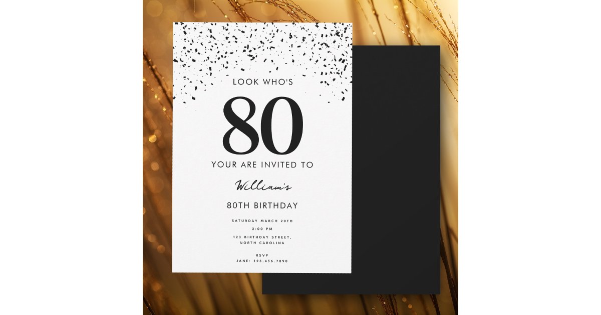 80th Birthday Party Look Who's 80 Modern Invitation | Zazzle
