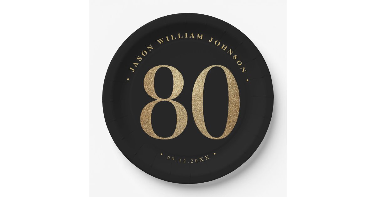 80th Birthday Party Paper Plates | Zazzle