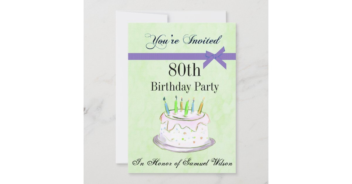 80th Birthday Party Personalized Invitation | Zazzle