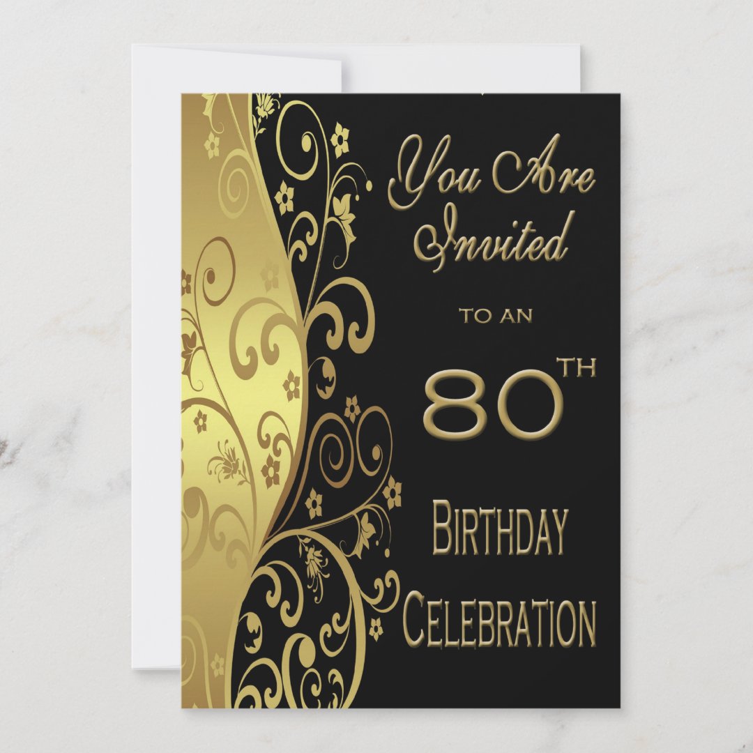 80th Birthday Party Personalized Invitation | Zazzle