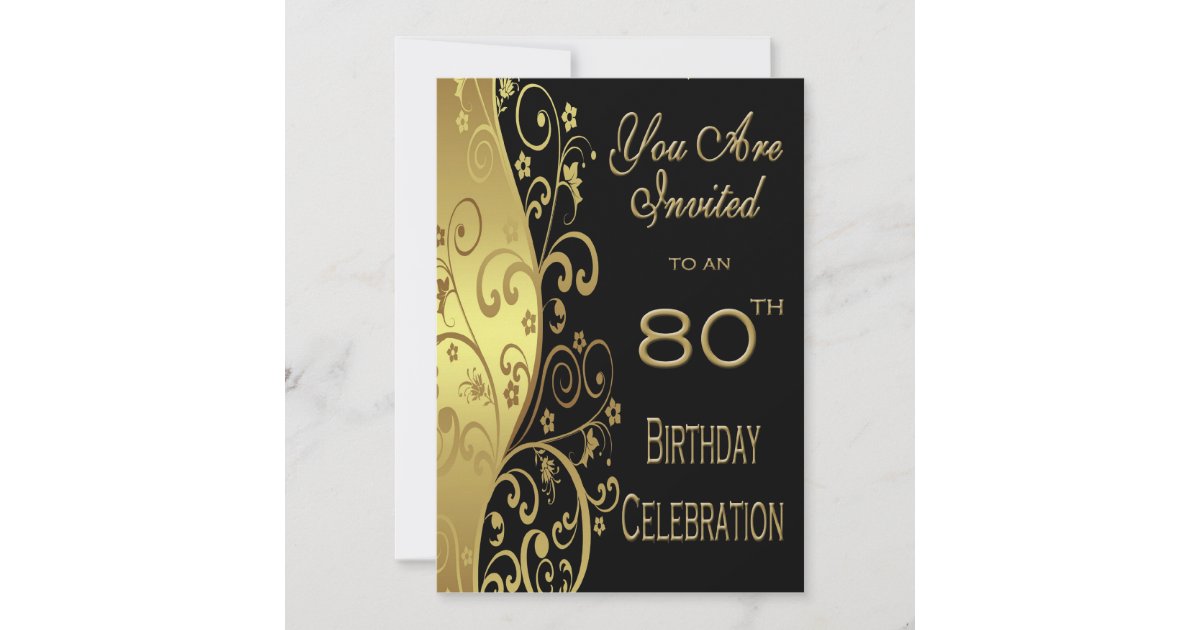80th Birthday Party Personalized Invitation | Zazzle