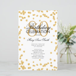 80th Birthday Party Program Gold Glitter w/ Menu | Zazzle