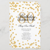 80th Birthday Party Program Gold Glitter w/ Menu | Zazzle