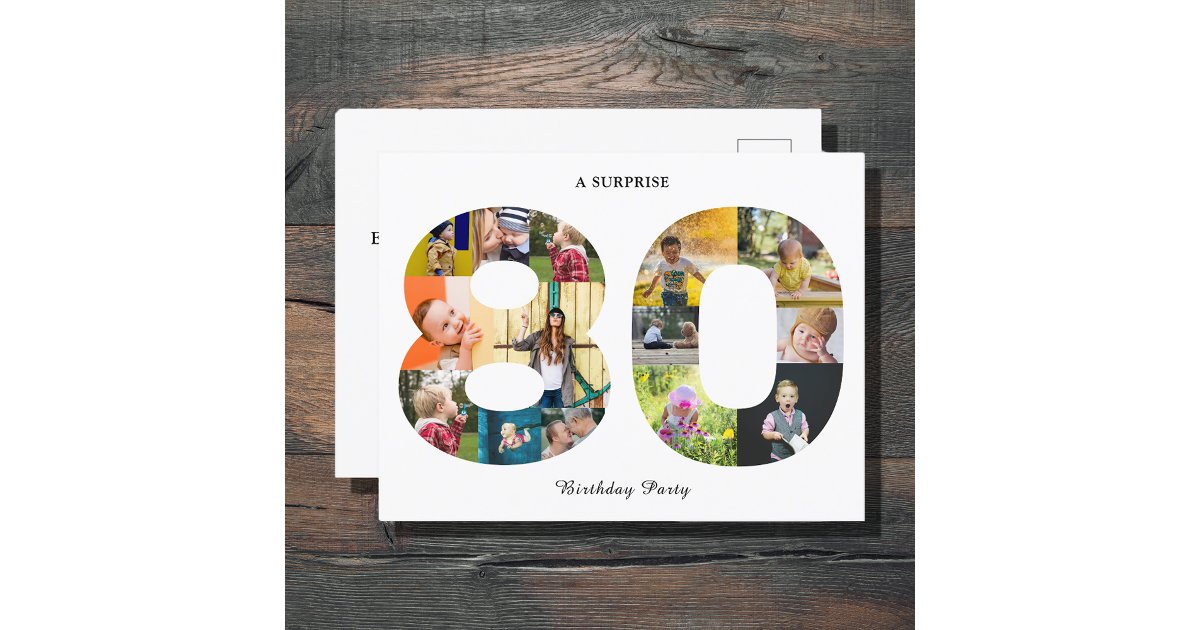 80th Birthday Photo Invitation | Zazzle