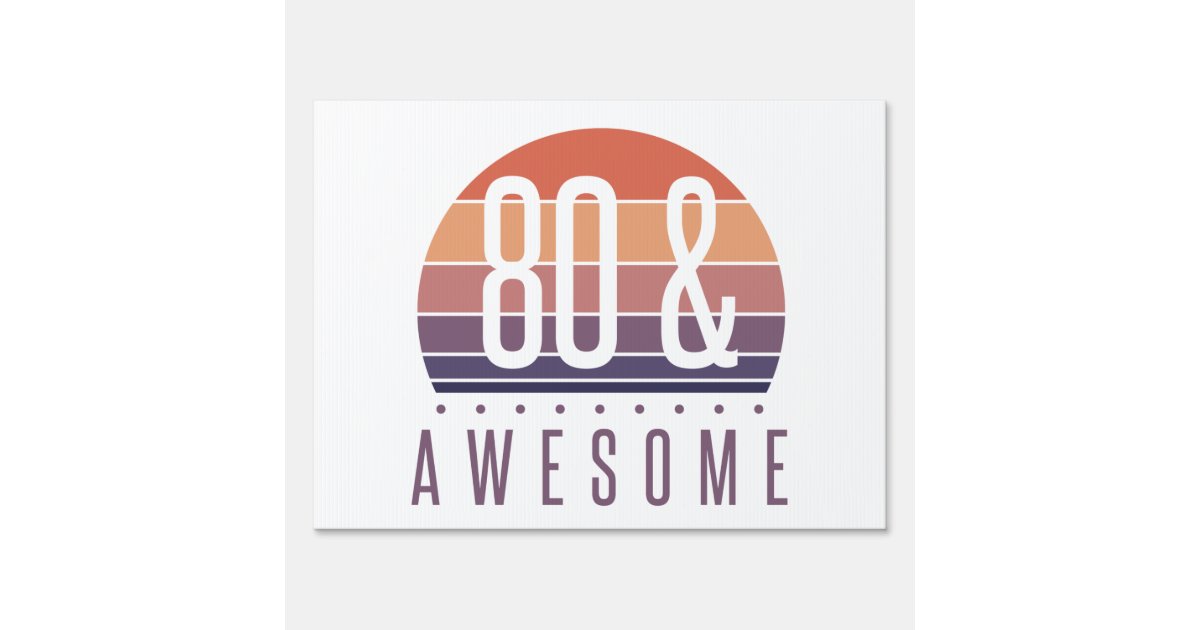 80th Birthday Retro Sunset Sign | Zazzle