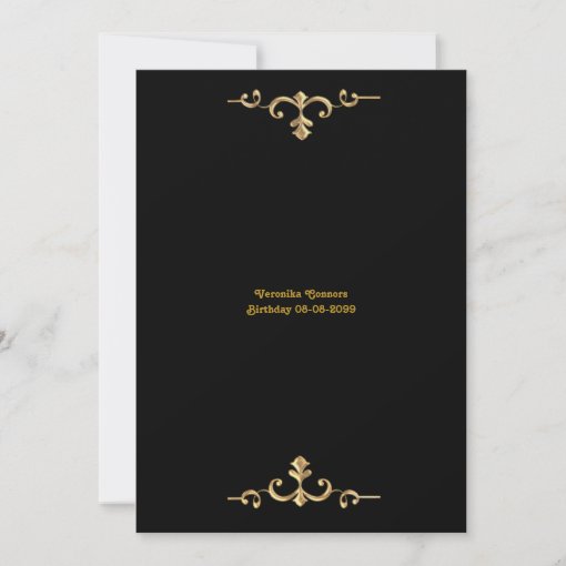 80th Birthday Woman 80th Art Deco Black Gold Invitation Zazzle
