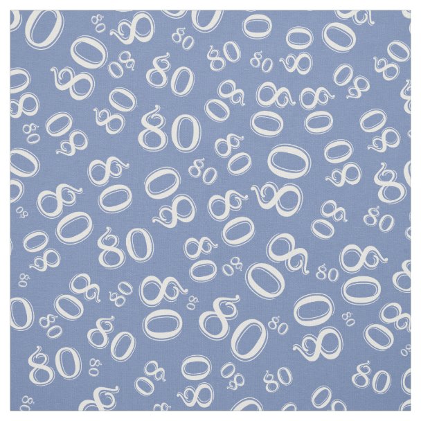 70th Cool Number Pattern Green and White 70 Fabric | Zazzle