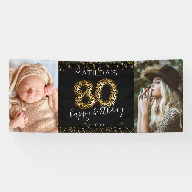80th Happy Birthday Photo Banner | Zazzle