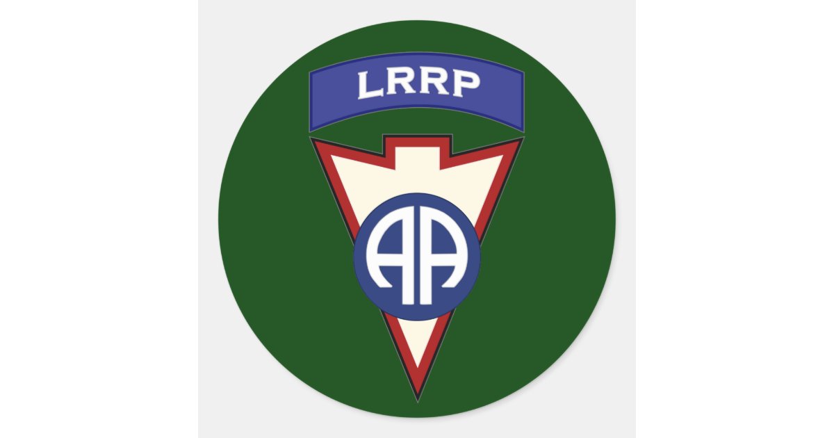 82d Airborne LRRP Recondo pocket patch Classic Round Sticker | Zazzle