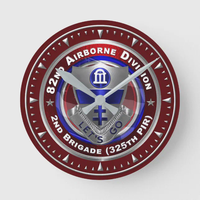 82nd Airborne Division 325th PIR Round Clock | Zazzle