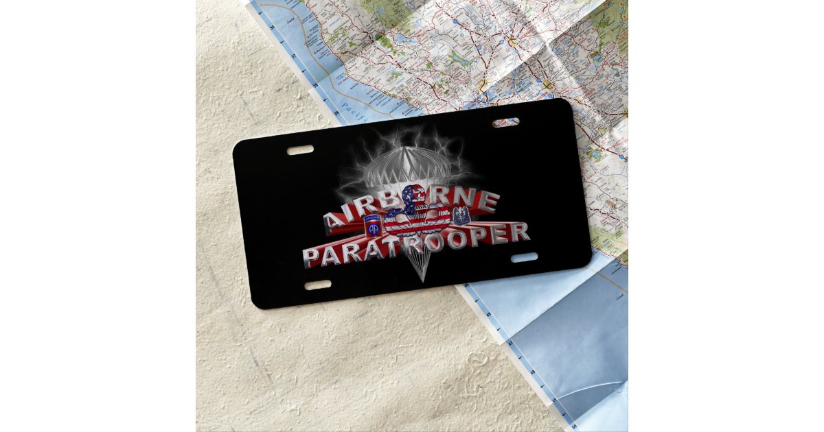 82nd Airborne Division “AIRBORNE PARATROOPER" License Plate | Zazzle
