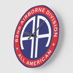 82nd Airborne Division All American Casual Patch Large Clock | Zazzle