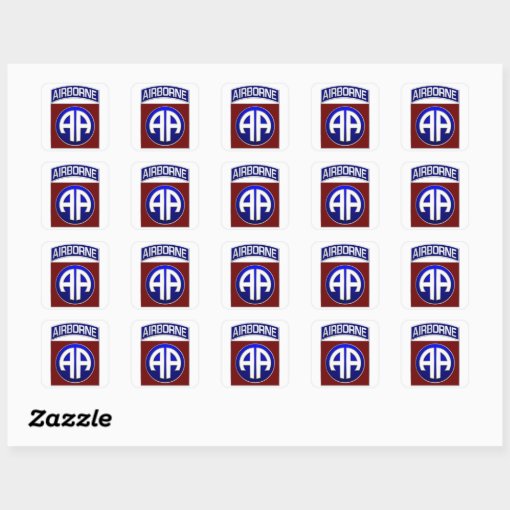 82nd Airborne Division All American Combat Patch Square Sticker | Zazzle