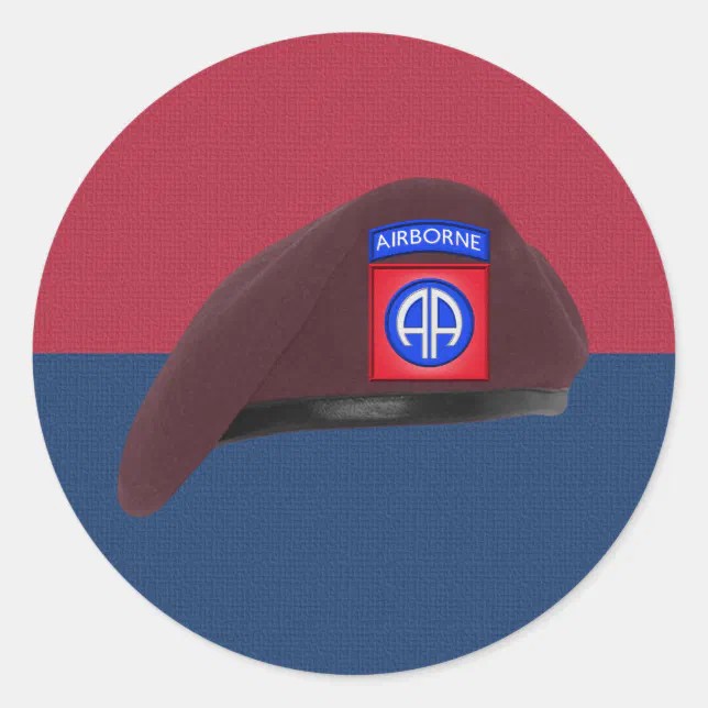 82nd Airborne Division Iconic Beret Classic Round Sticker | Zazzle