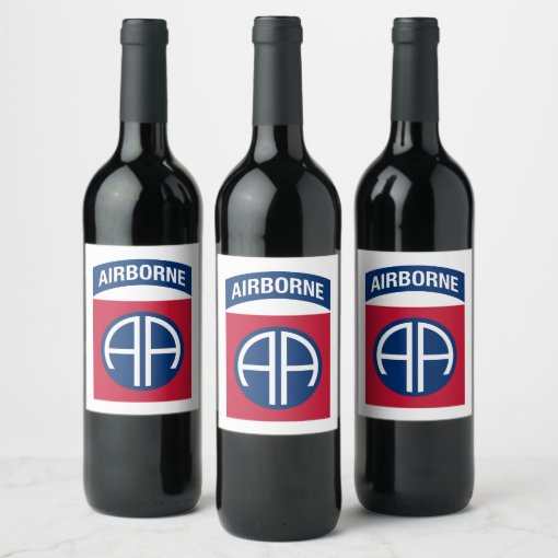 82nd Airborne Division Insignia Military Veteran Wine Label | Zazzle