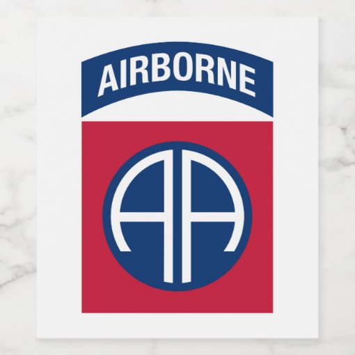 82nd Airborne Division Insignia Military Veteran Wine Label | Zazzle