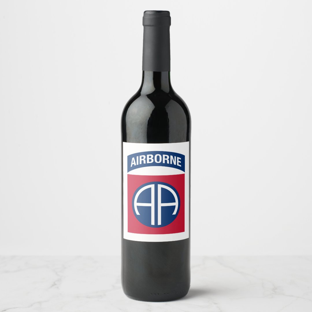 82nd Airborne Division Insignia Military Veteran Wine Label | Zazzle