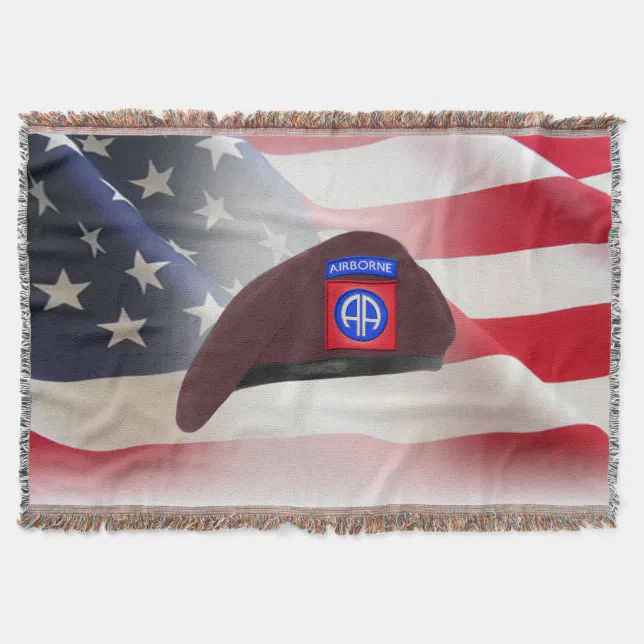 82nd Airborne Division Paratrooper Beret Throw Blanket | Zazzle