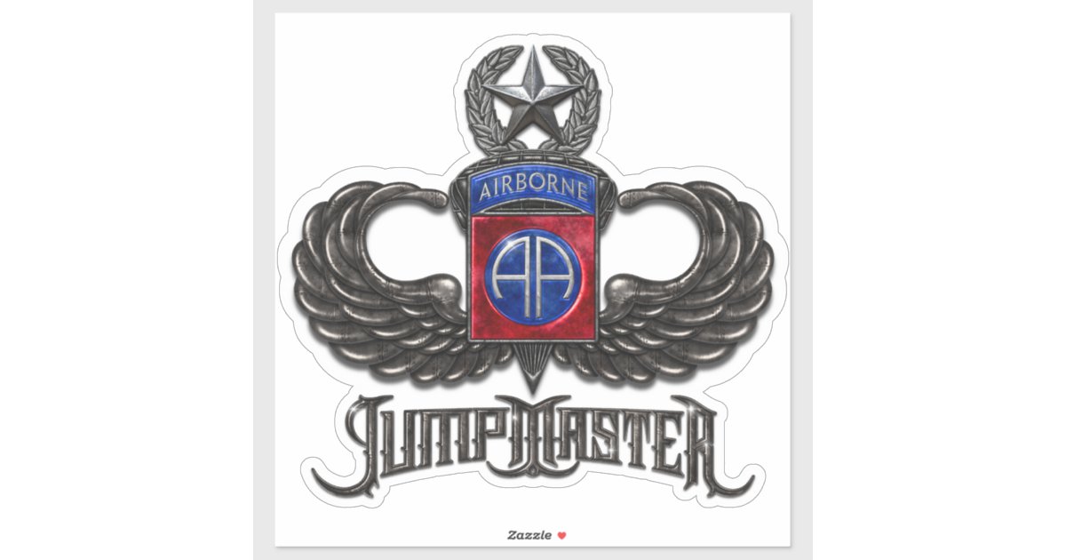 82nd Airborne Jumpmaster Custom-Cut Vinyl Sticker | Zazzle