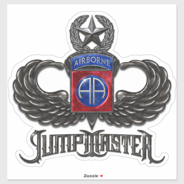 82nd Airborne Jumpmaster Custom-Cut Vinyl Sticker | Zazzle