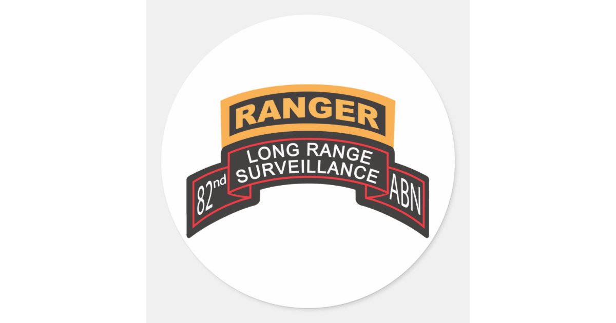 82nd Airborne LRS Scroll, Ranger Tab Classic Round Sticker | Zazzle