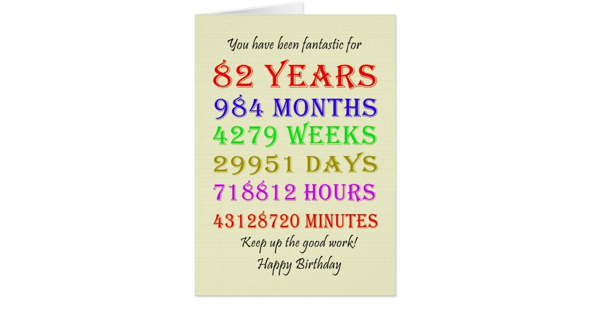 82nd Birthday Milestones | Zazzle