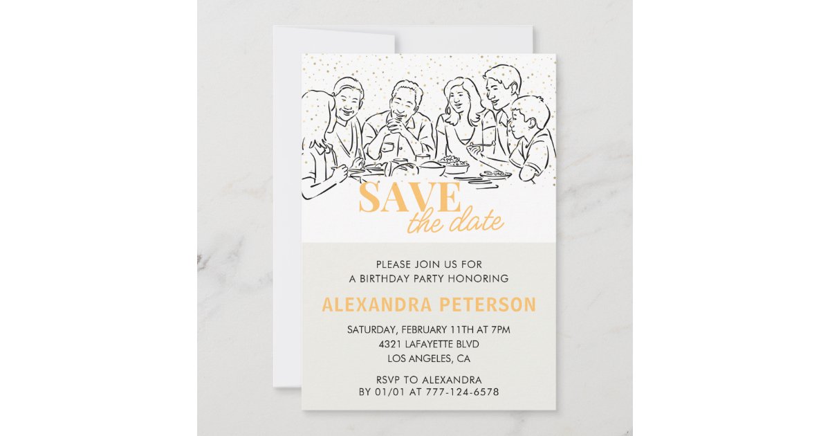 84th birthday invitations Save the date Dinner | Zazzle