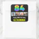 84th Birthday: Rainbow “84”; Custom Photos & Name Square Sticker | Zazzle