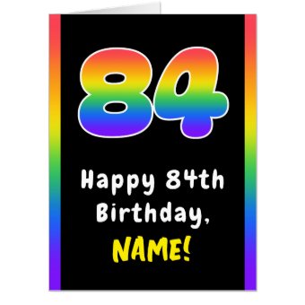 84th Birthday: Rainbow Spectrum # 84, Custom Name Card | Zazzle