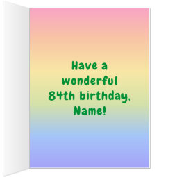84th Birthday: Rainbow Spectrum # 84, Custom Name Card | Zazzle