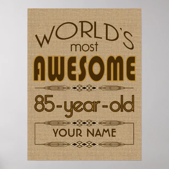 85th Birthday Celebration World Best Fabulous Poster | Zazzle