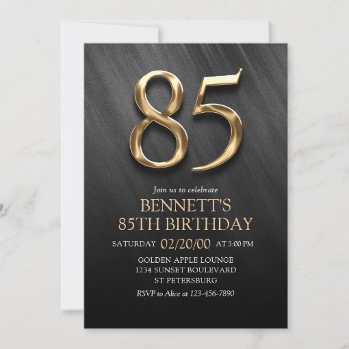 85th Birthday Invitation | Zazzle