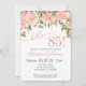 85th Birthday Invitations Pink Floral Modern Party | Zazzle