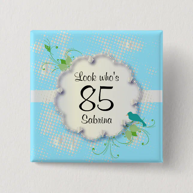 85th Birthday Party | DIY Text Button | Zazzle
