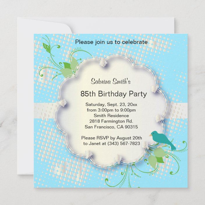 85th Birthday Party | DIY Text Invitation | Zazzle.com