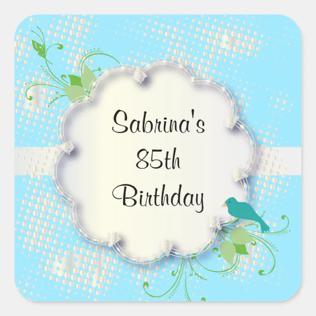 85th Birthday Party | DIY Text Square Sticker | Zazzle