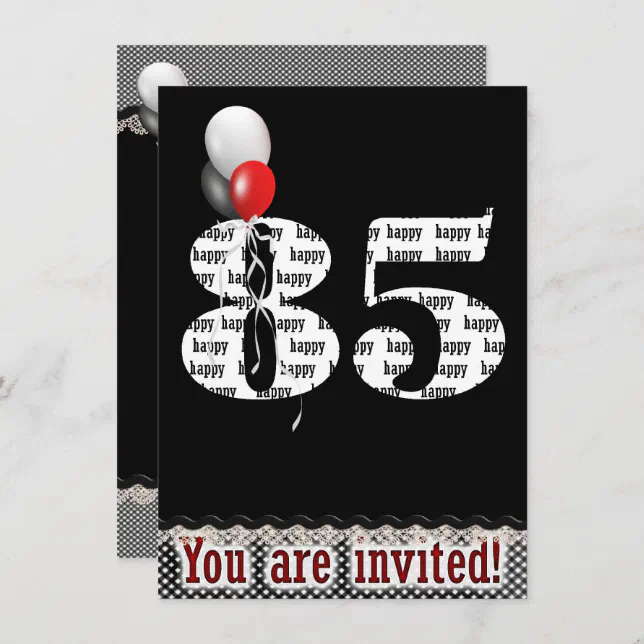 85th Birthday Party Invitation | Zazzle