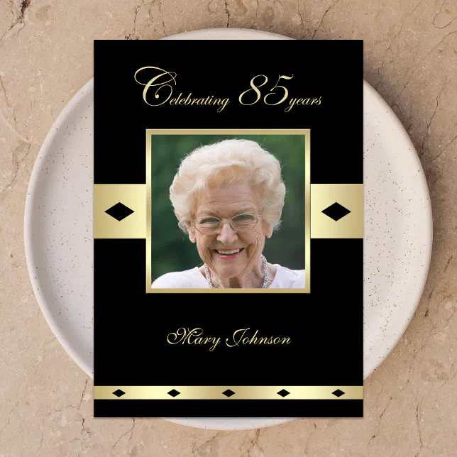 85th Birthday Party Invitation Photo 85th | Zazzle