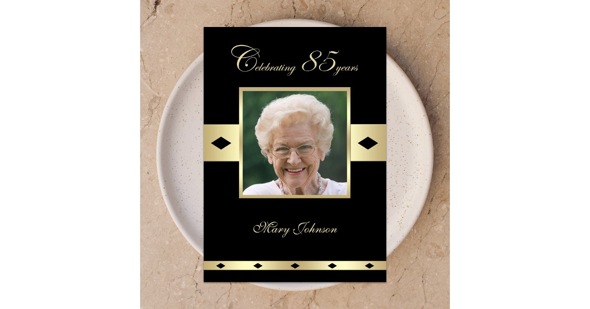 85th Birthday Party Invitation Photo 85th | Zazzle