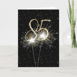 85th Birthday Sparkler on black Card | Zazzle