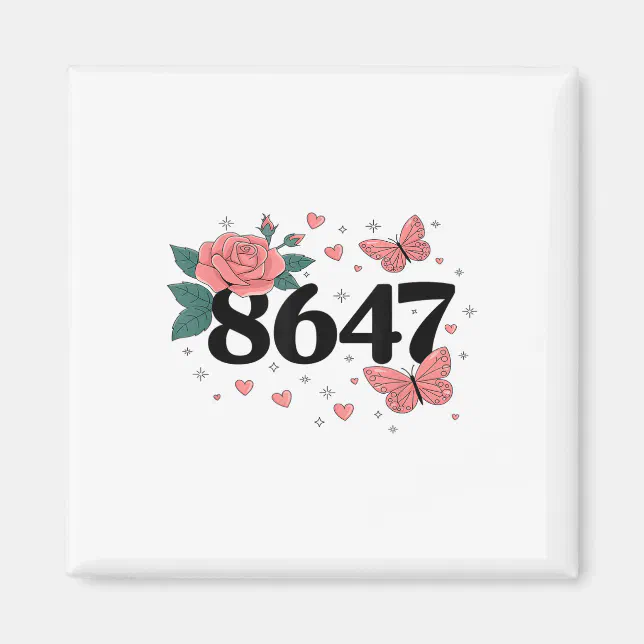 8647 Retro 86 47 Anti-trump Flower Art President Magnet | Zazzle