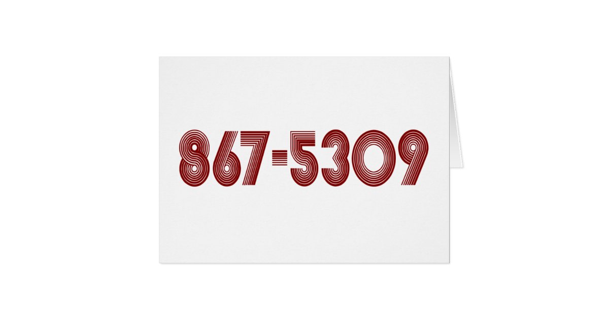 867-5309 | Zazzle