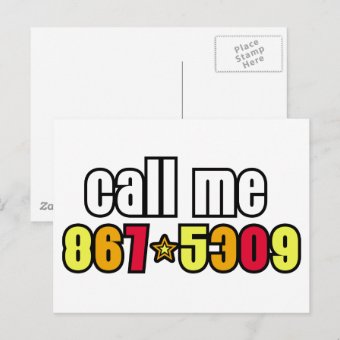 867-5309 POSTCARD | Zazzle