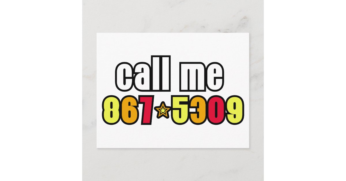 867-5309 POSTCARD | Zazzle