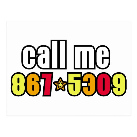867-5309 POSTCARD | Zazzle.com